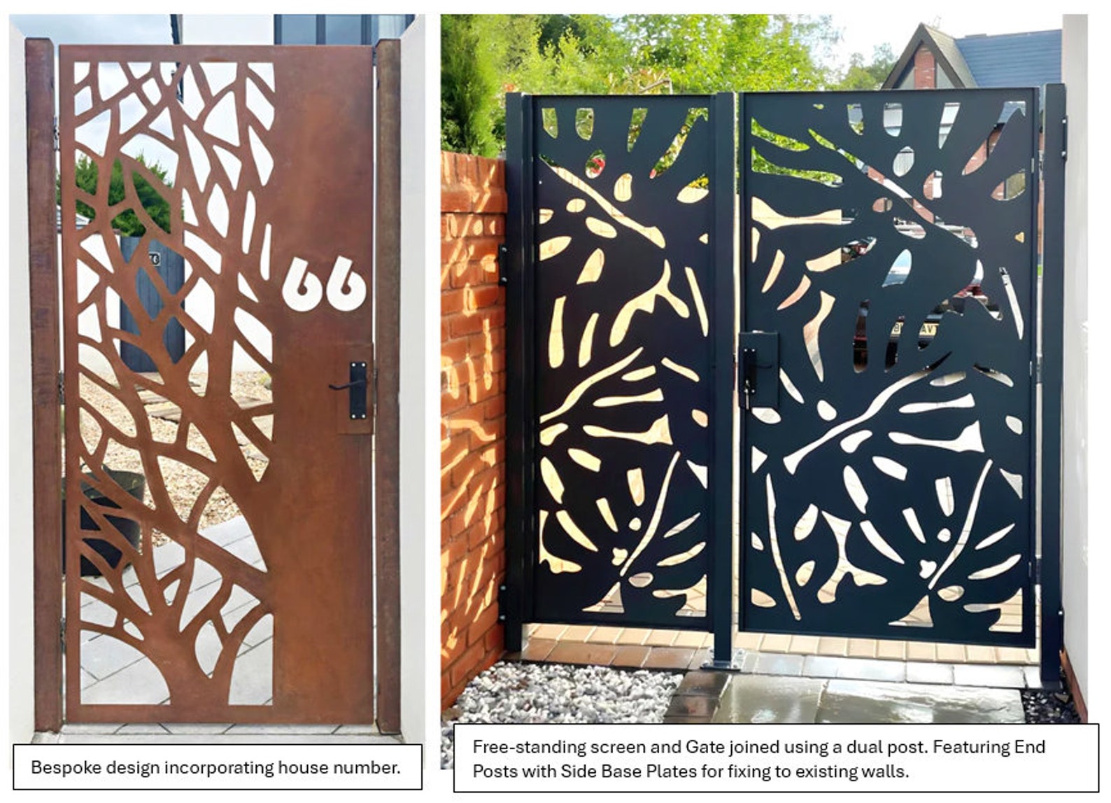 Decorative Garden Gate in Corten Steel With Decorative Middle Design in ...