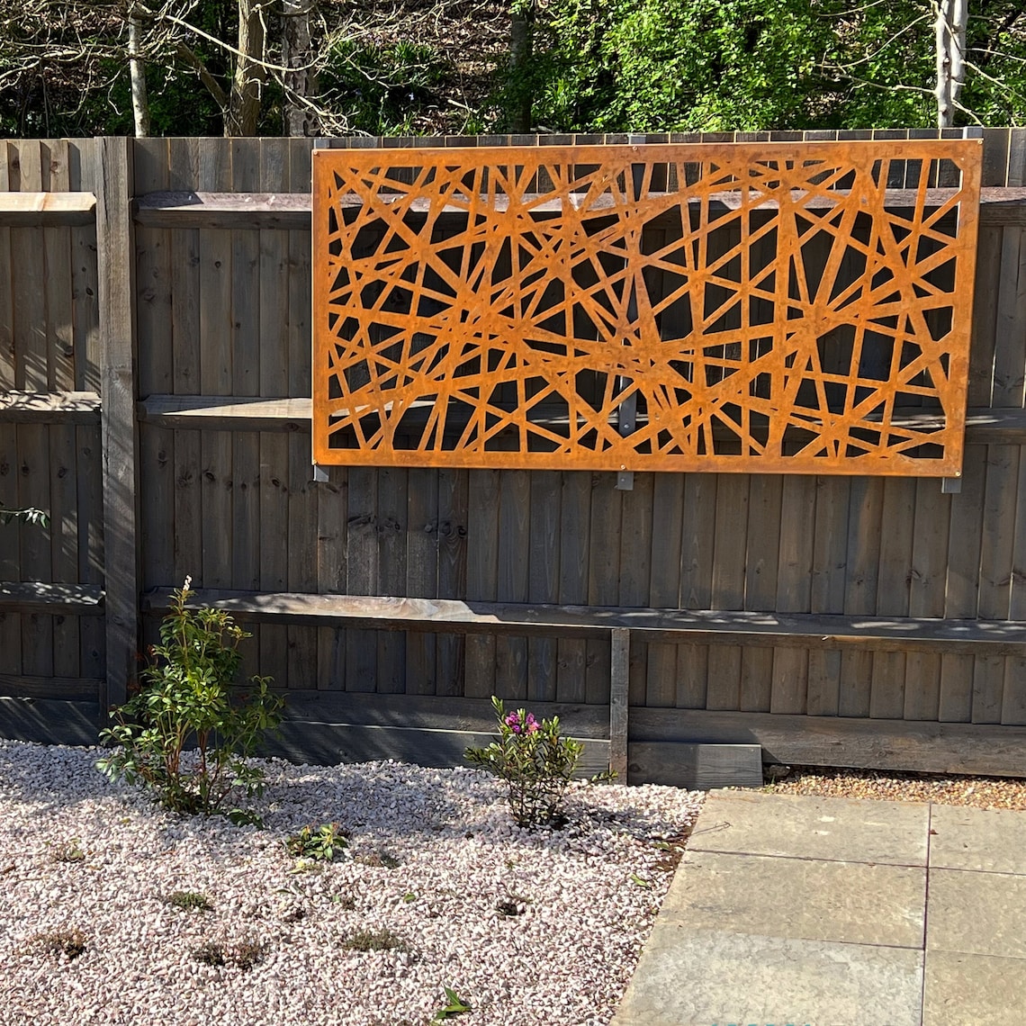 Corten, Garden Screen in Botanical Design, Rustic Decorative Screen ...