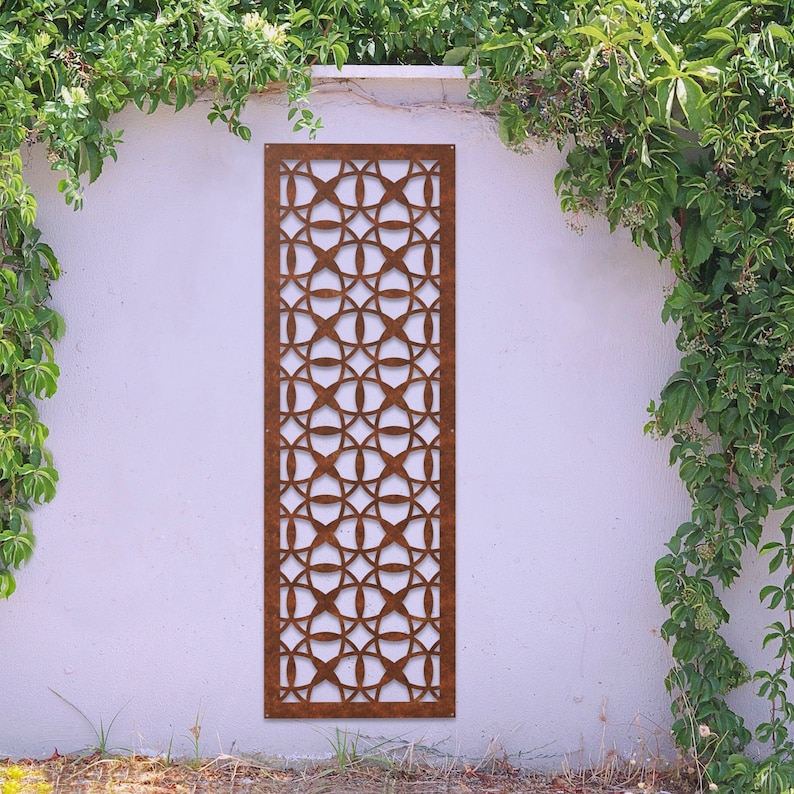 Corten Garden Screen in Morocco Design, Rustic Decorative Screen, Home ...