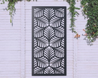 Garden Screen in Bloom Design Metal, Decorative Screen, Home Decor ...