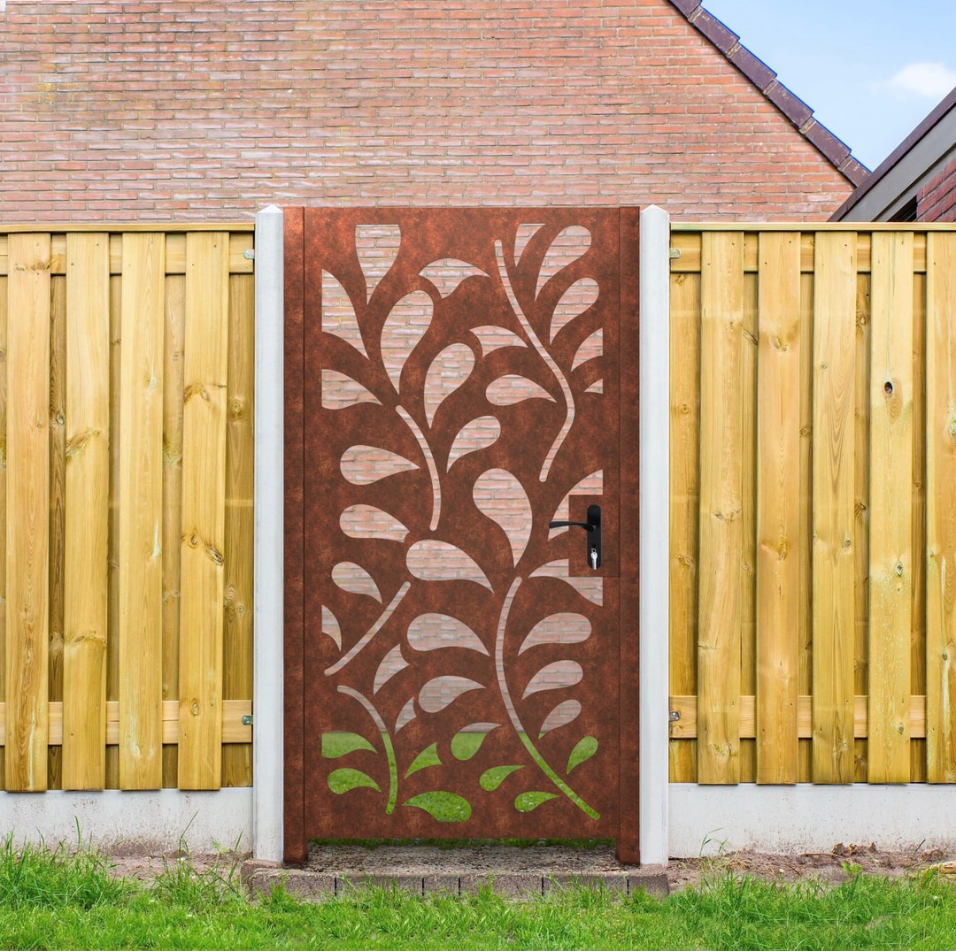 Corten Steel Gate in Paisley Metal Design the Steel Gallery - Etsy