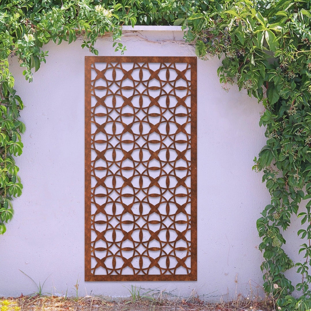 Corten Garden Screen in Morocco Design, Rustic Decorative Screen, Home ...