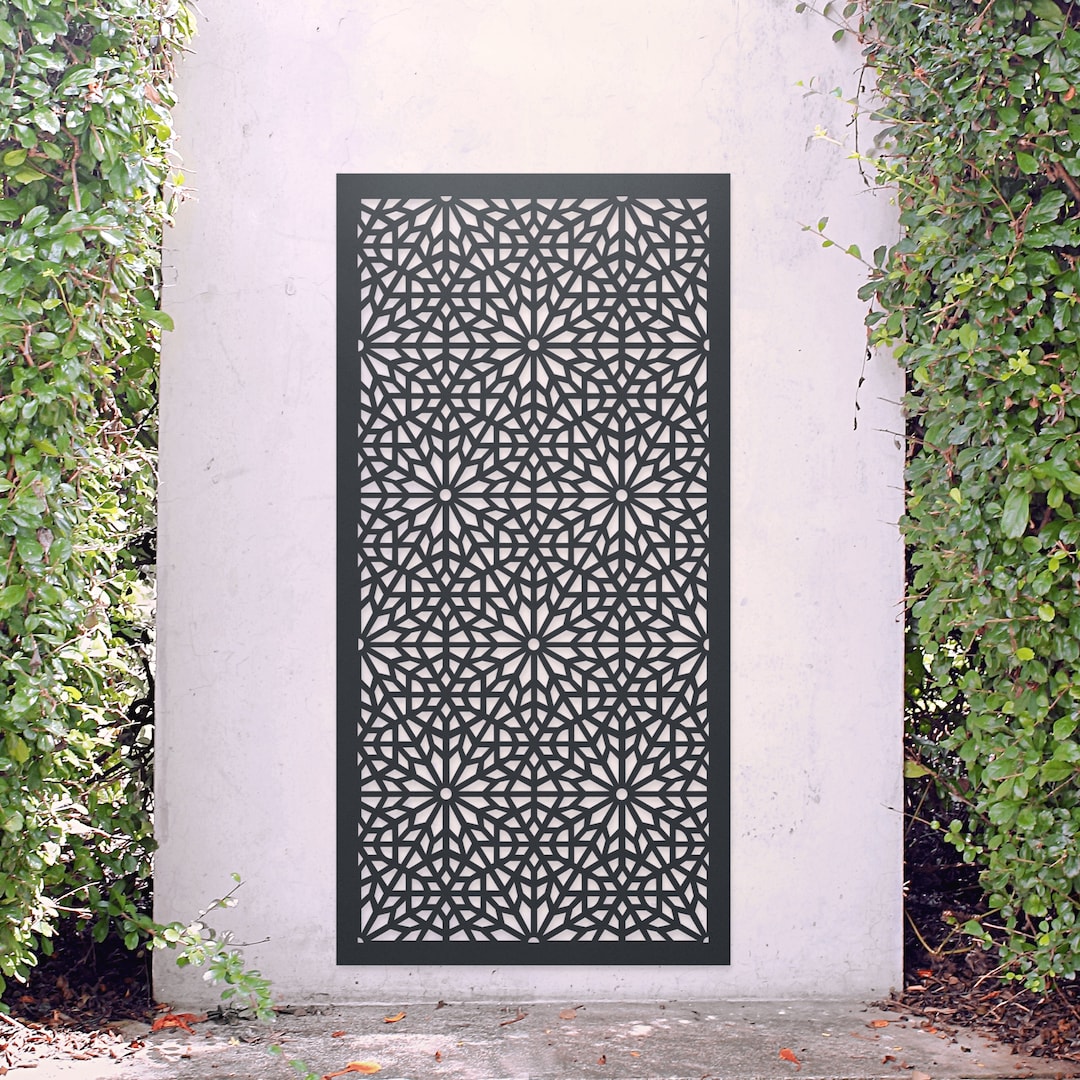 Garden Screen in Bloom Design Metal, Decorative Screen, Home Decor ...