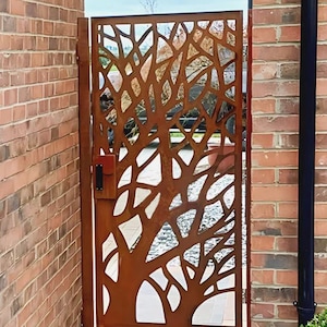 Decorative Garden Gate in Corten Steel With Decorative Middle Design in ...