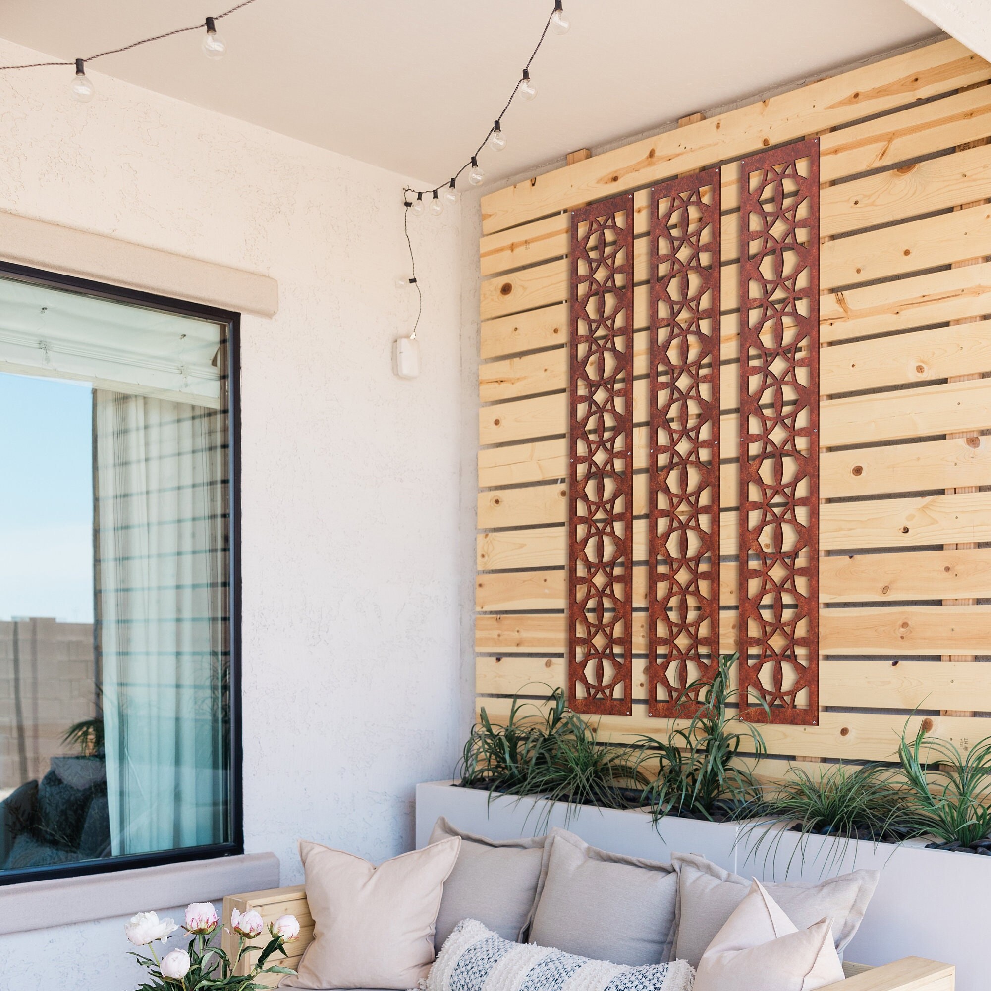 Corten Garden Screen in Morocco Design, Rustic Decorative Screen, Home ...