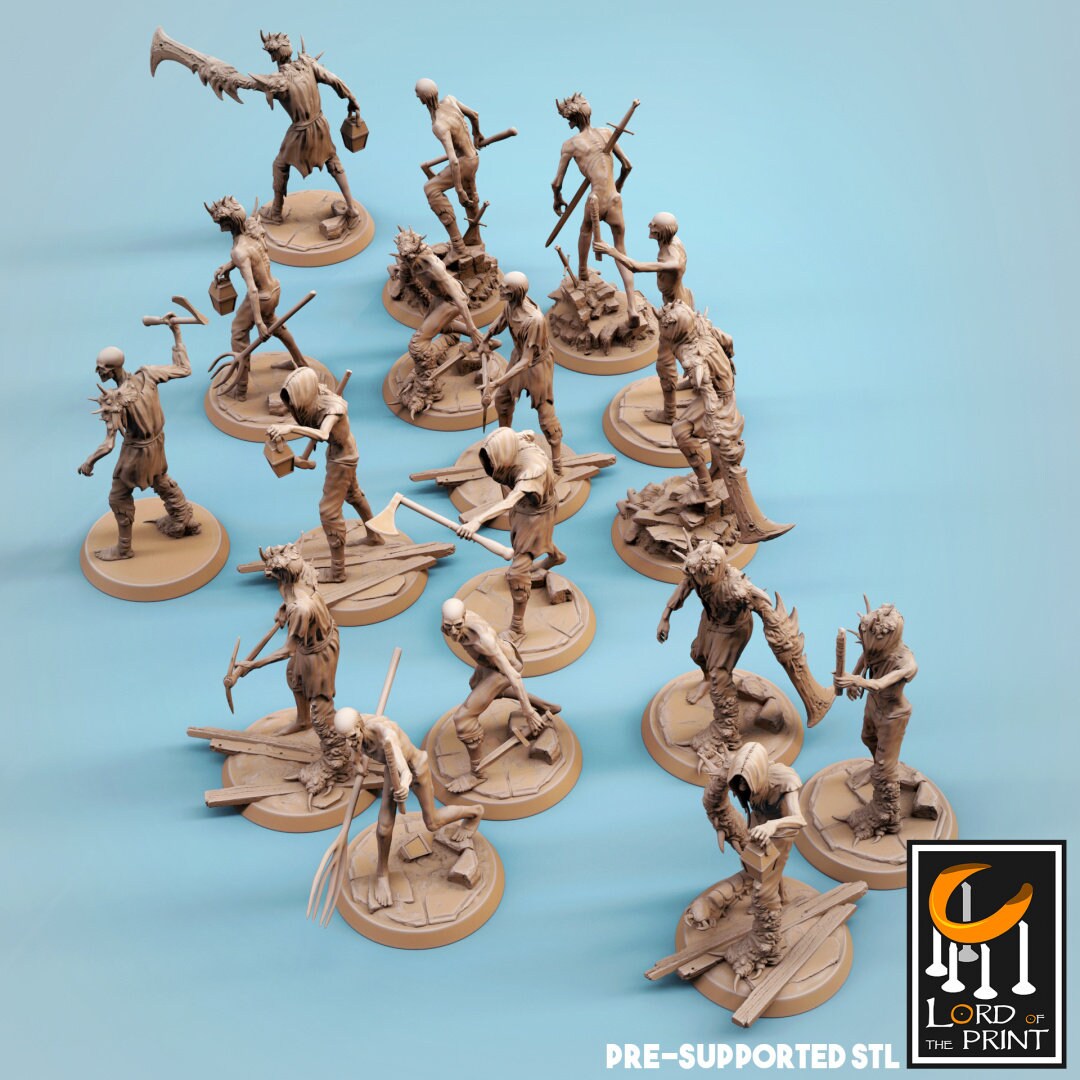 Tabletop Miniature 32 Mm Corrupted Villager Rescaleminiatures Village ...