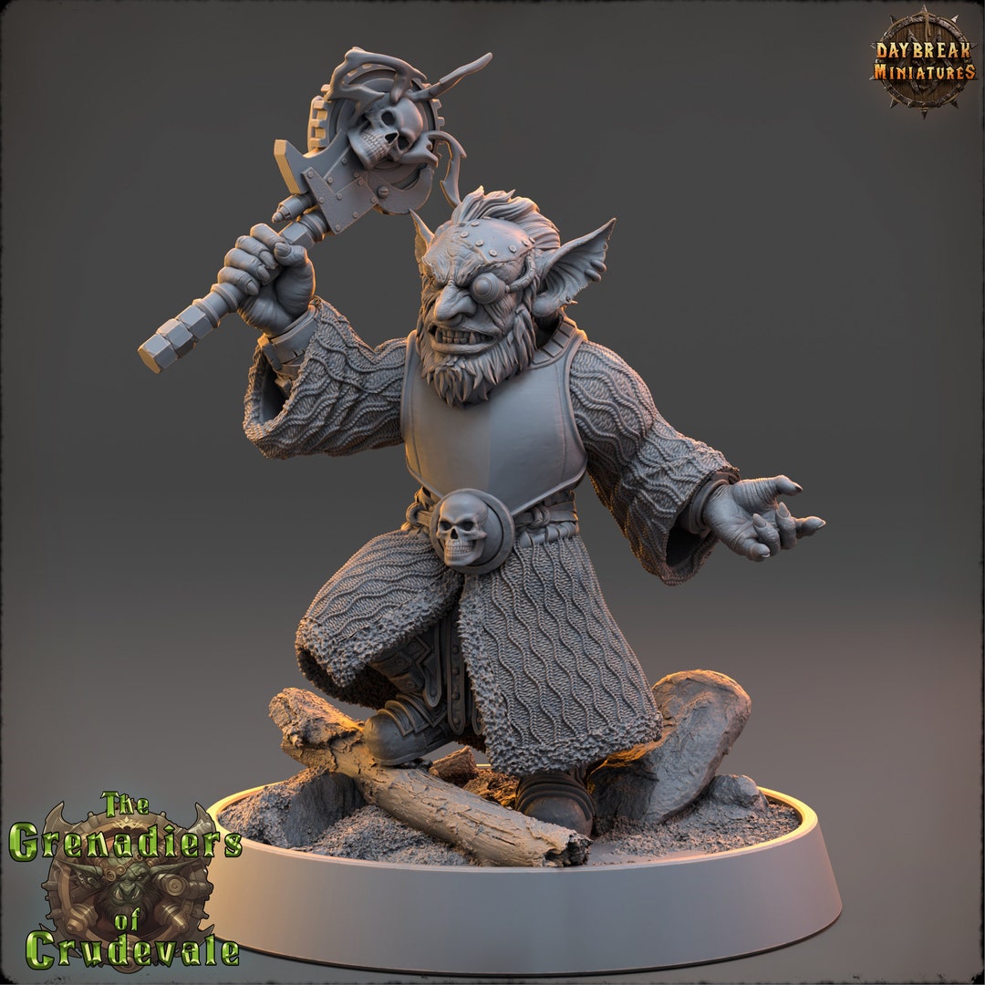 Goblin Chieftain Steely Popov - Tabletop Miniature 32 Mm/75 Mm ...