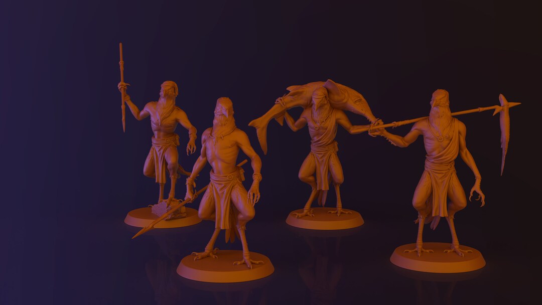 Miniature Figure - Kenku Fisherman Various Positions ...