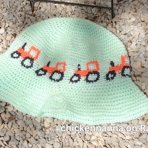 Tractor Bucket Hat Pattern for Baby, Toddler, Child, Woman and Men, Pdf ...