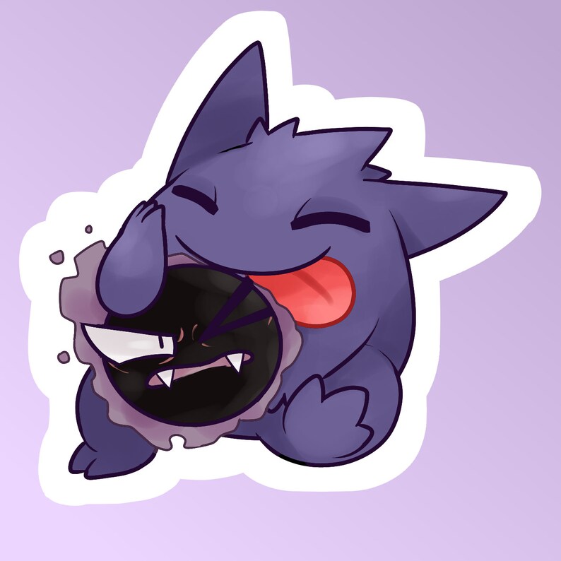 Gengar Gastly Ghost Sticker - Etsy