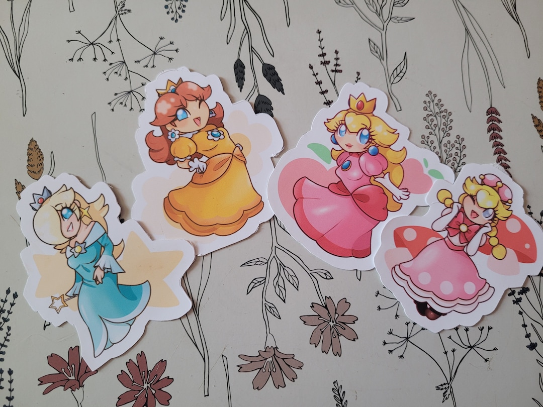 Princess Matte Waterproof Stickers Peach Daisy Rosalina Peachette - Etsy