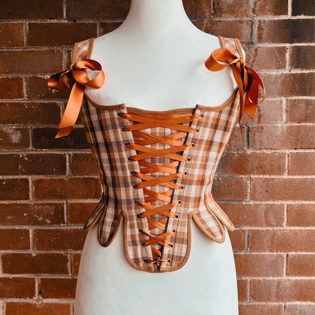 Plaid "antoinette" With Front and Back Lacing - Etsy