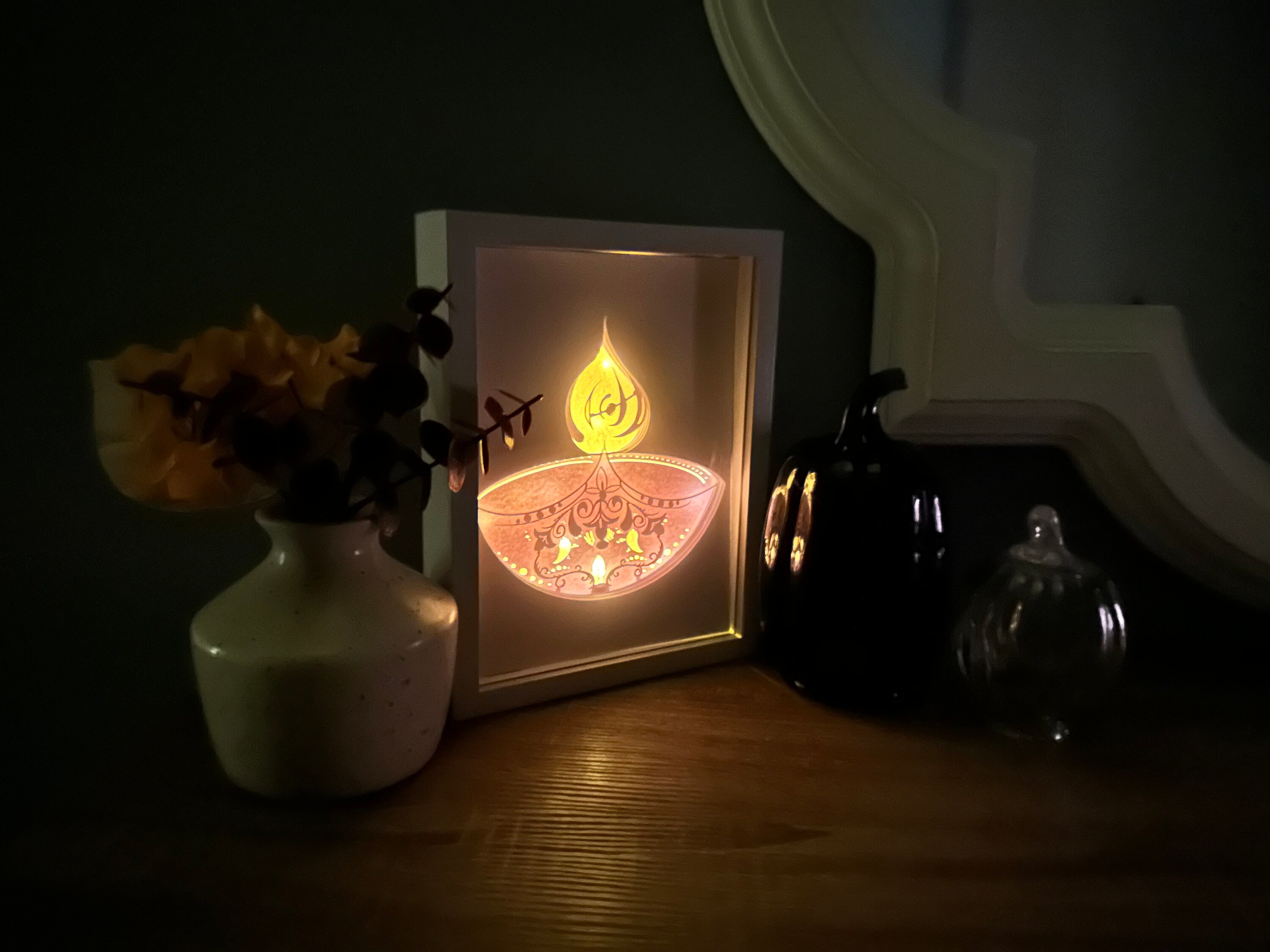 Diwali Diya Light Shadowbox - Etsy
