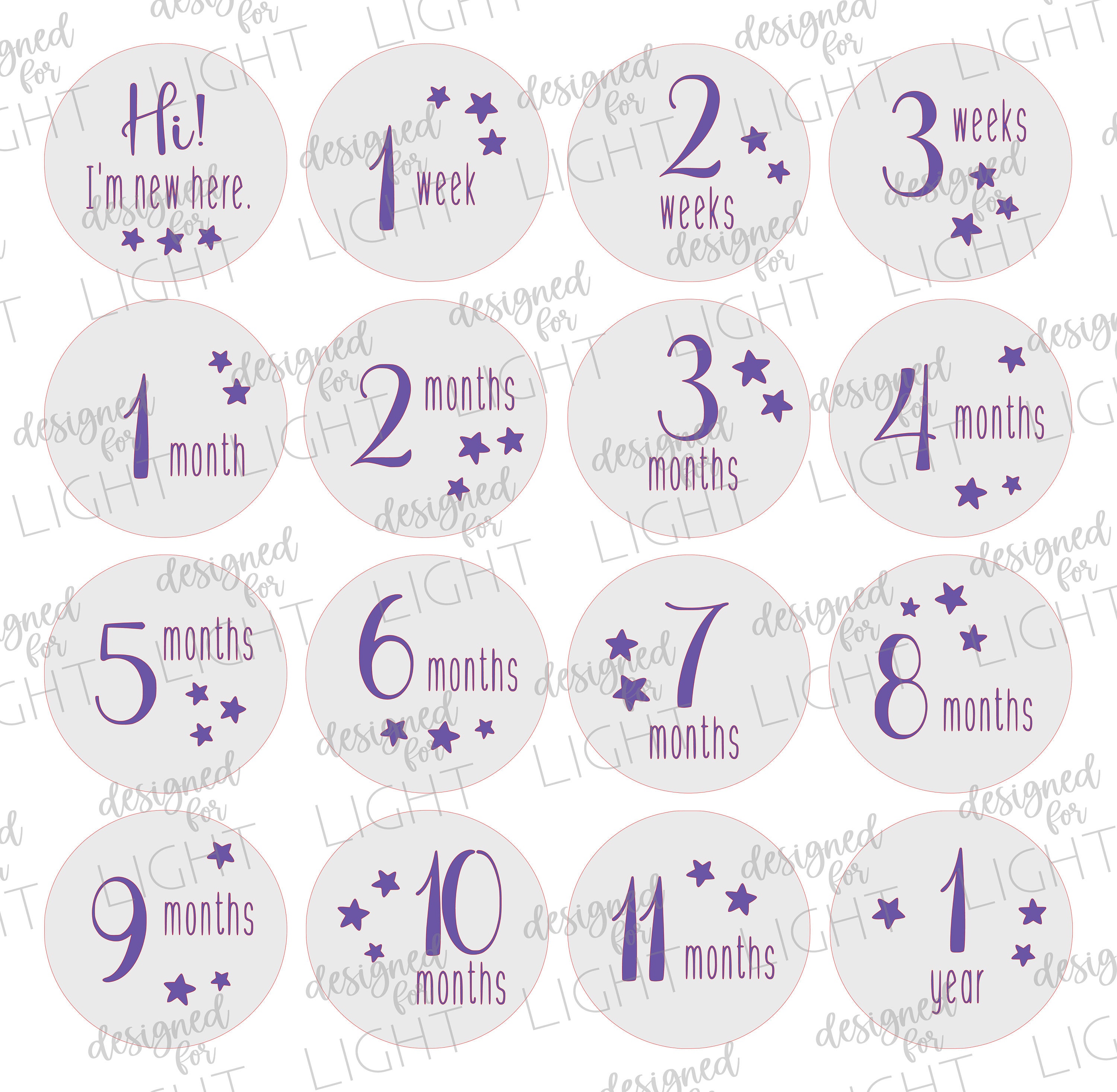 Baby Milestone Discs - DIGITAL FILE - SVG - Monthly Signs - Birth ...