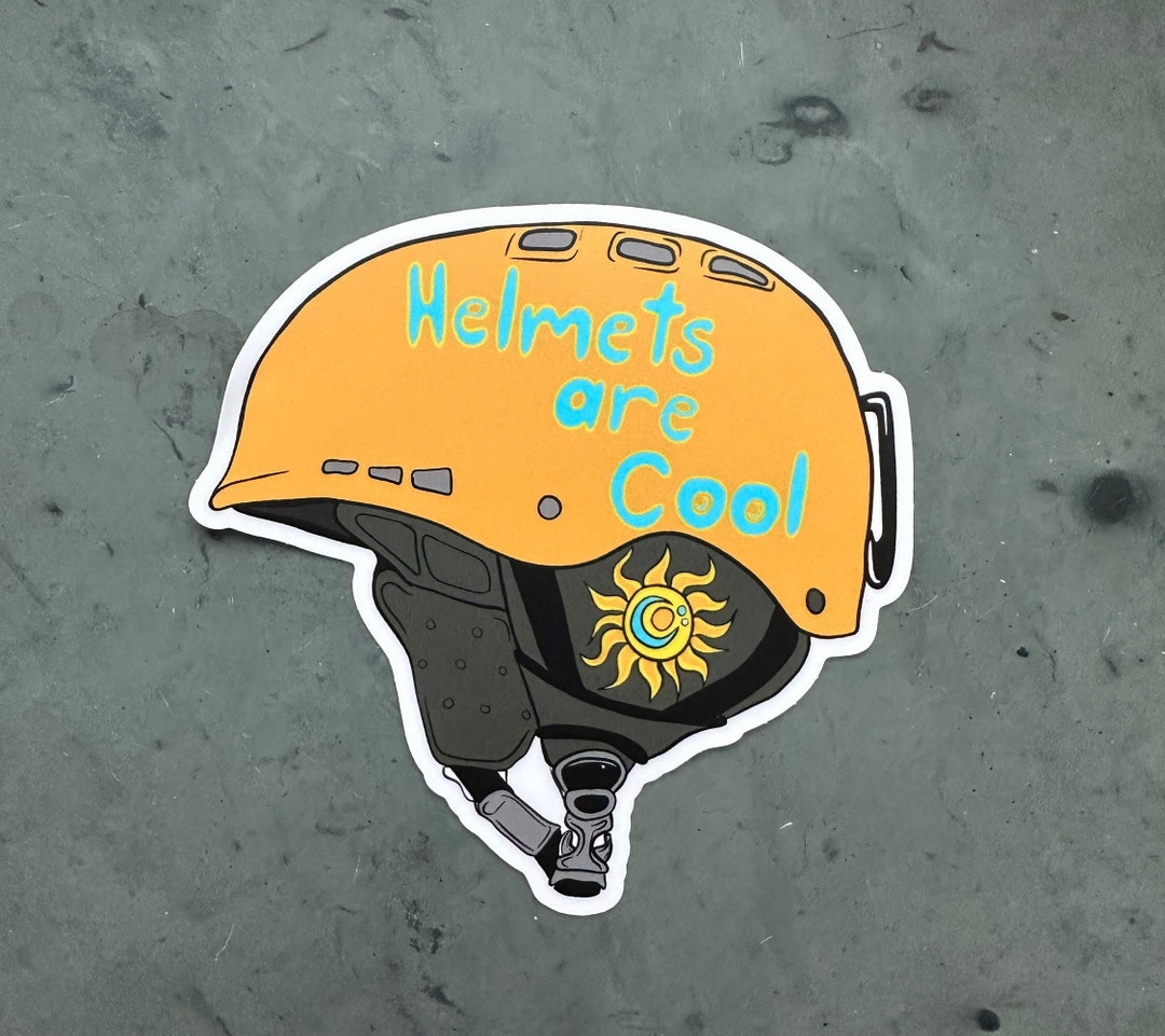 Helmets Are Cool WATERPROOF Vinyl Sticker - Etsy