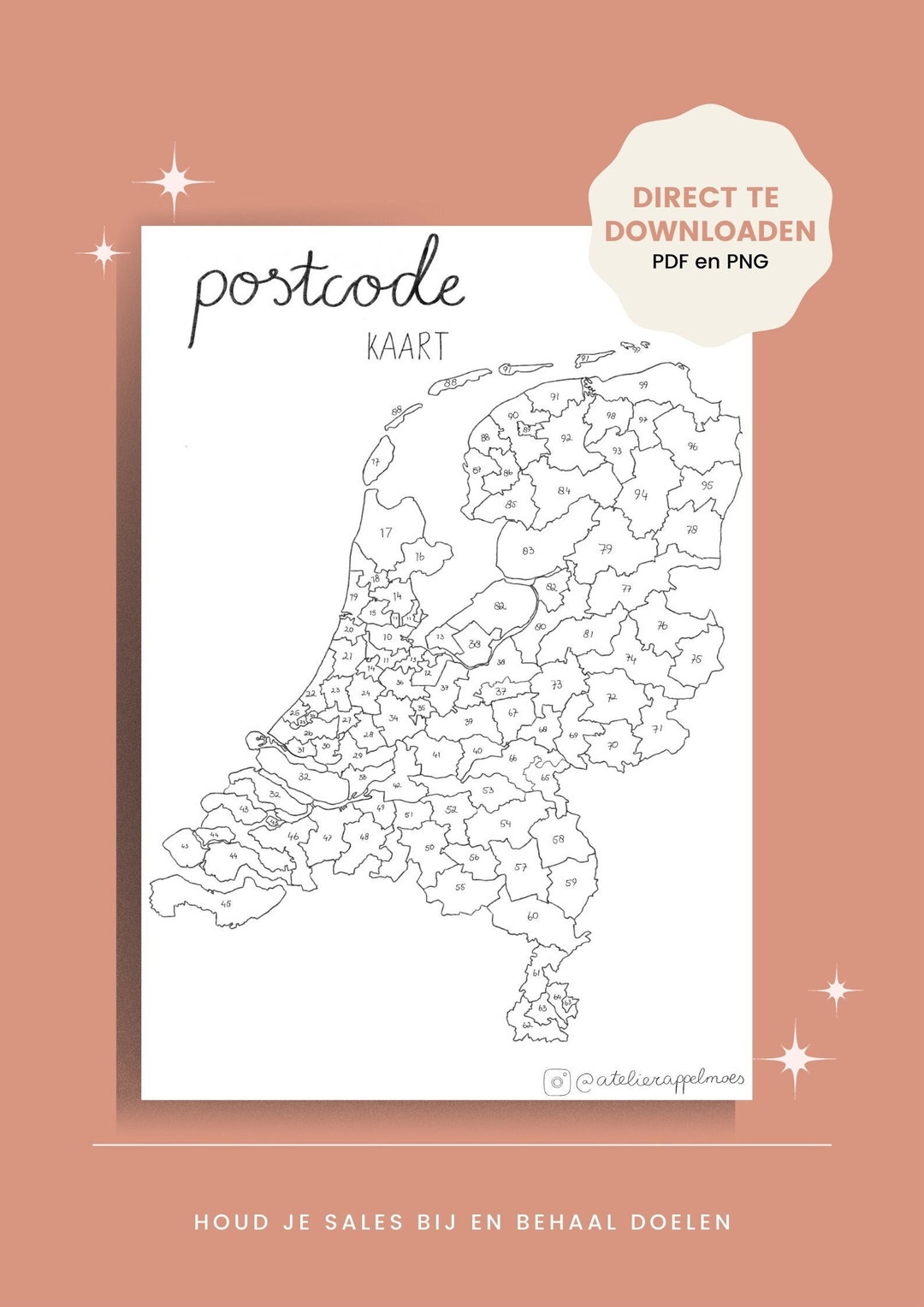 Postcode Map Netherlands - Direct Download - Etsy