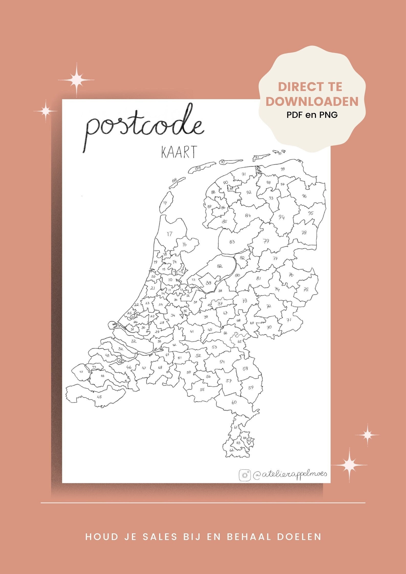 Postcode Map Netherlands Direct Download - Etsy UK