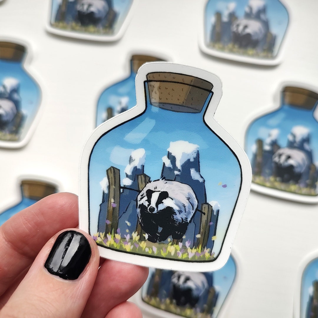 SPRING BADGER Terrarium Sticker | March Flowers Nature Snow Globe ...