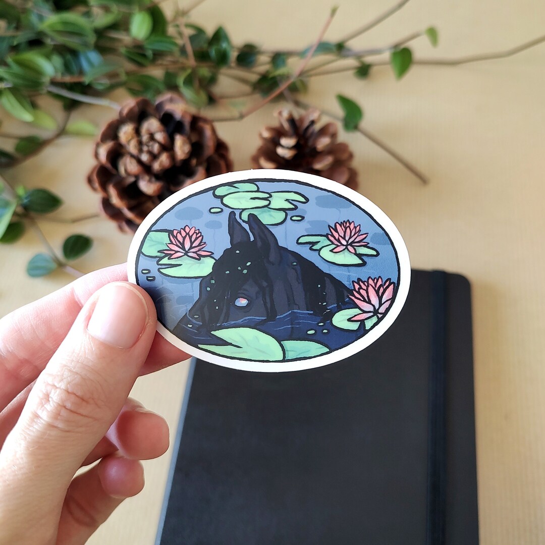 KELPIE HORSE Mythical Creature Sticker | Creepy Pastel Monster Laptop ...