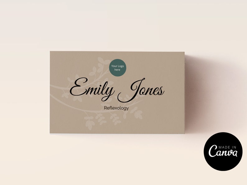 Printable Business Card Canva Template for Reflexology - Etsy