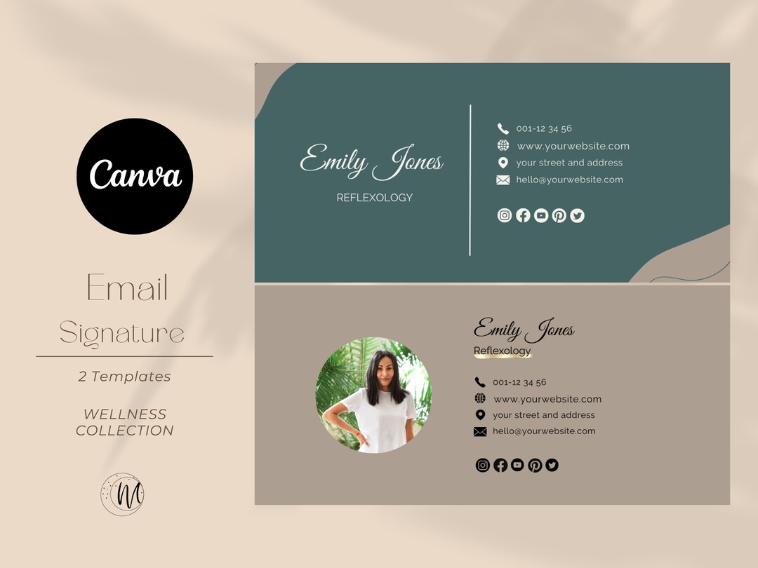 Editable E-mail Signature Template Canva Gmail Outlook for Wellness I ...