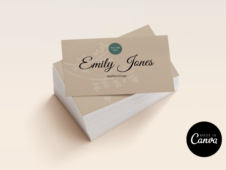 Printable Business Card Canva Template for Reflexology, Massage, Spa ...