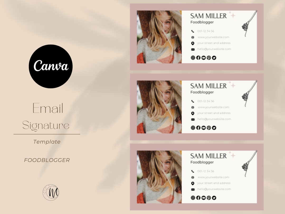 Foodblogger Email Signature Template Canva Blogger E-mail Design ...