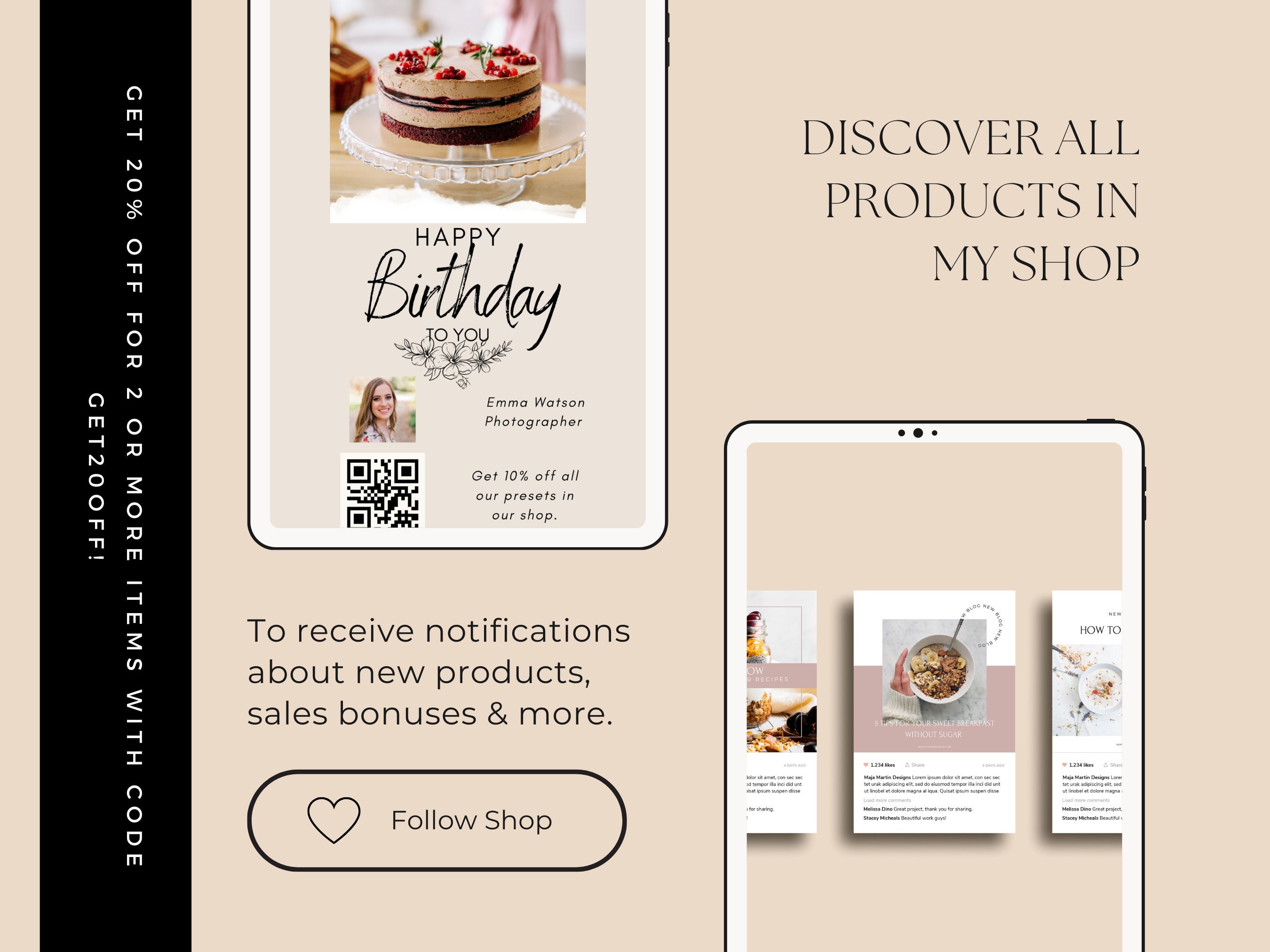 Recipe Food Instagram Template Canva Recipe Template Healthy Eating ...