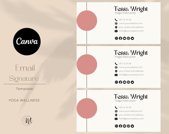 Email Signature Template Editable Canva Signature Design Signature ...