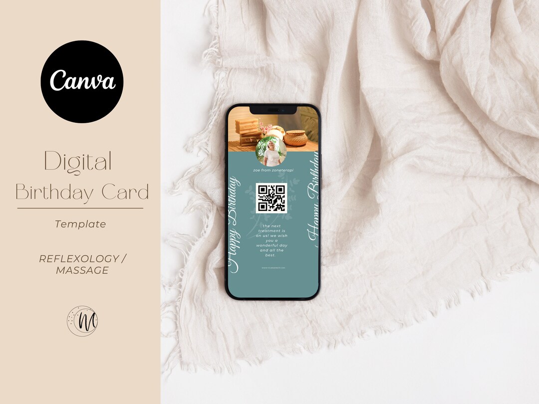 Digital Birthday Gift Card Text Message Reflexology & Massage Marketing ...