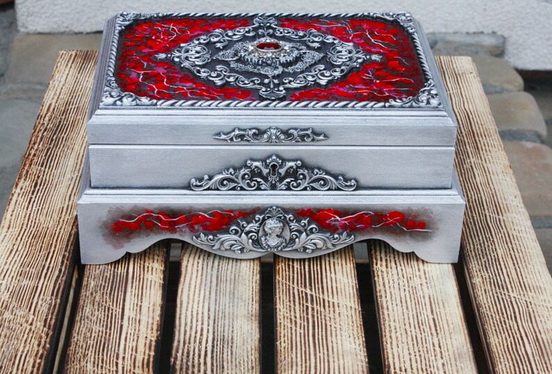 Handmade Wooden Box With Key Jewelry Organizer Gothic Style - Etsy