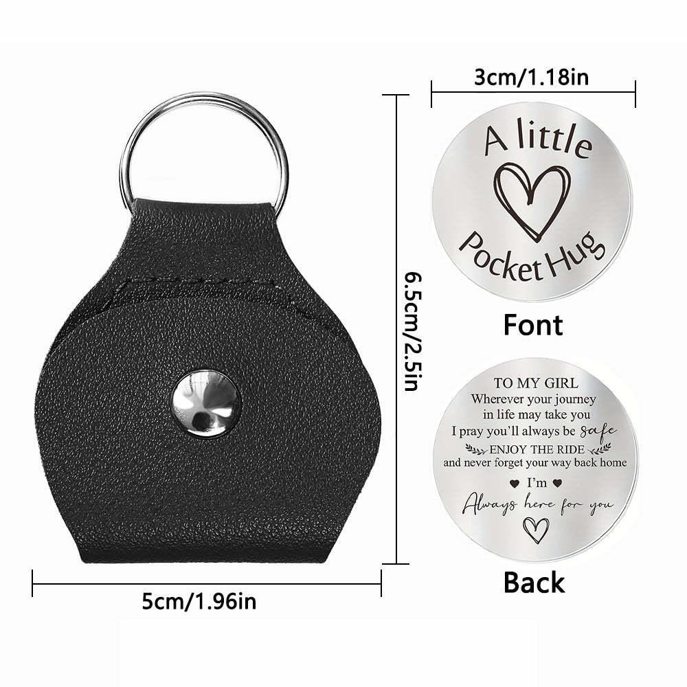 Pocket Hug Token With Leather Keychain Gifts for Friend Son Daughter ...