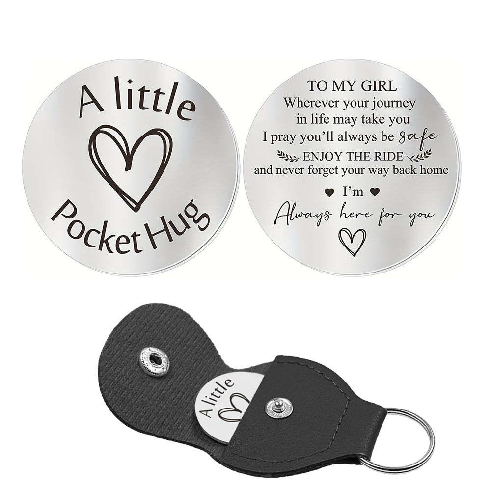 Pocket Hug Token With Leather Keychain Gifts for Friend Son Daughter ...