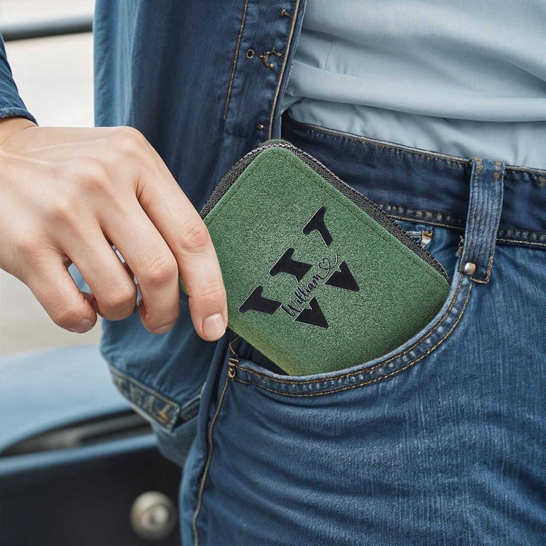 Personalized Leather Wallet With 18 Card Slots Card Holder Wallet ...