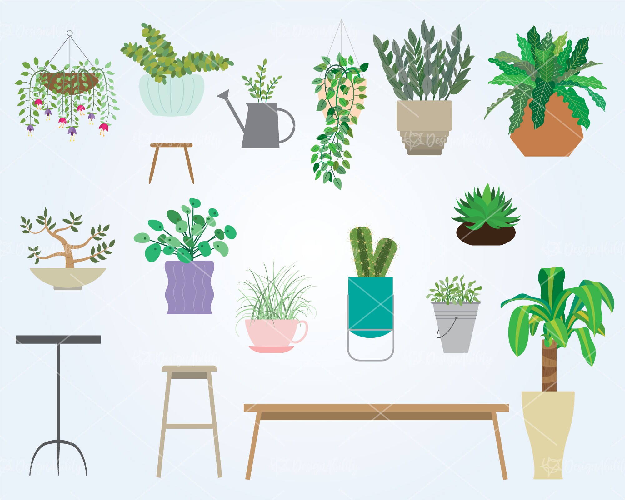 Potted Plants Indoor Garden Clipart & Designs | JPG | PNG | Vector ...