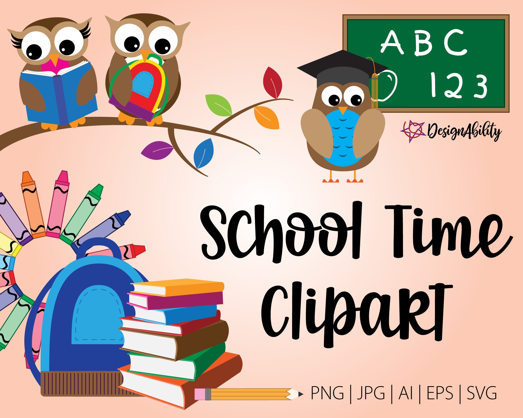 Harmony Elementary School Owls Clipart