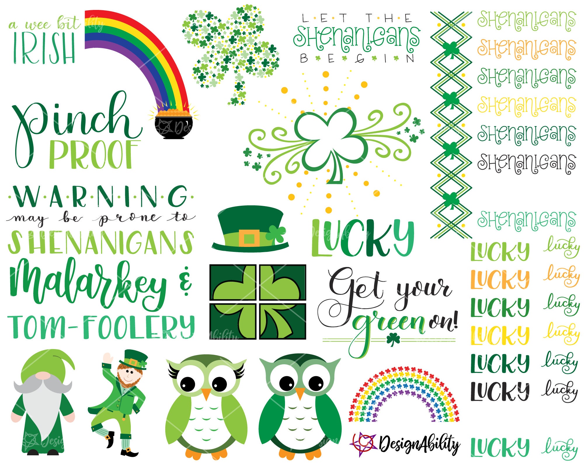 St Patrick Bundle Clipart Set SVG, EPS, Pngs, Jpegs & Adobe Illustrator ...