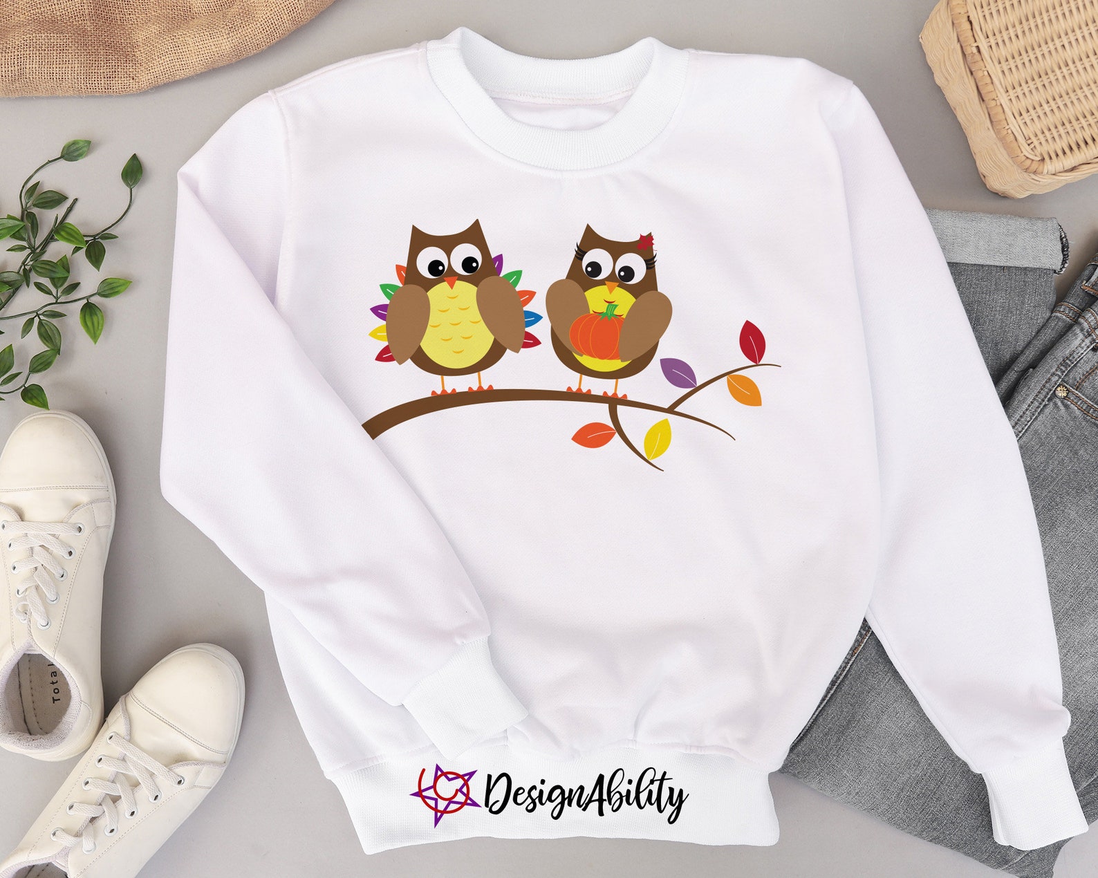 Thanksgiving Owls Clipart Set SVG & 16 Pngs Digital - Etsy