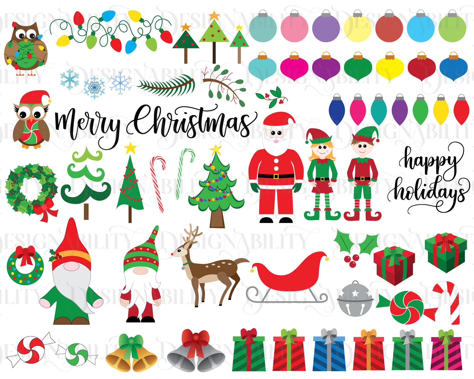Holiday Bundle Clipart Set - SVG & 70 Pngs | Digital Download - Etsy