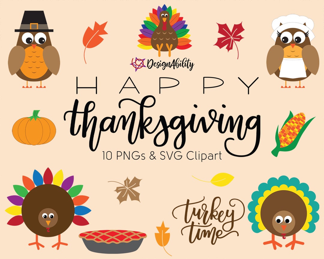 Thanksgiving Bundle Clipart Set - SVG & 15 Pngs | Digital Download - Etsy