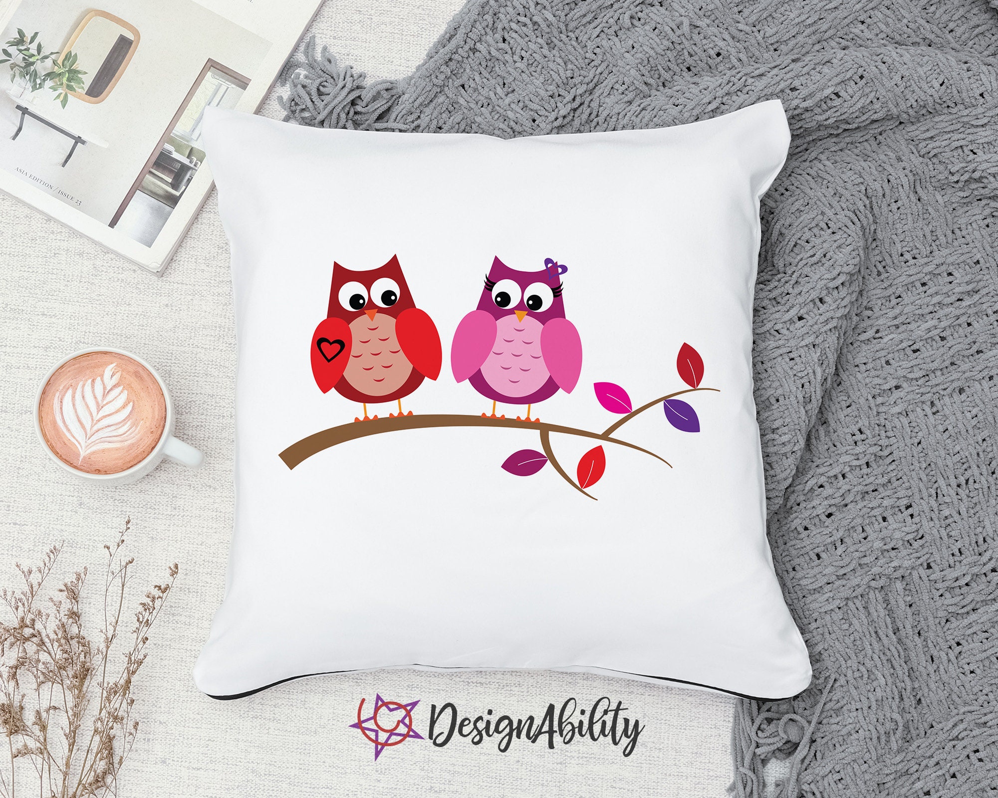 Valentine Owls Clipart Set - SVG & 15 Pngs | Digital Download - Etsy