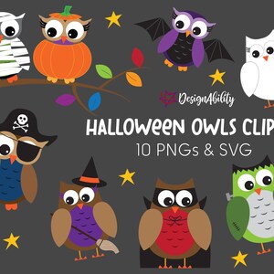 Halloween Owls Clipart Set - SVG & 10 Pngs | Digital Download - Etsy