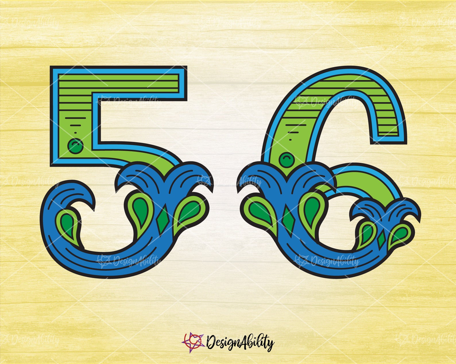 Circus Alphabet Clipart Set (blue / Green) - SVG & 36 Pngs | Clipart ...