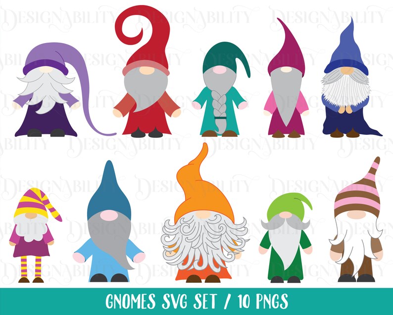 Gnomes Clipart Set - SVG & 10 Pngs | Digital Download - Etsy
