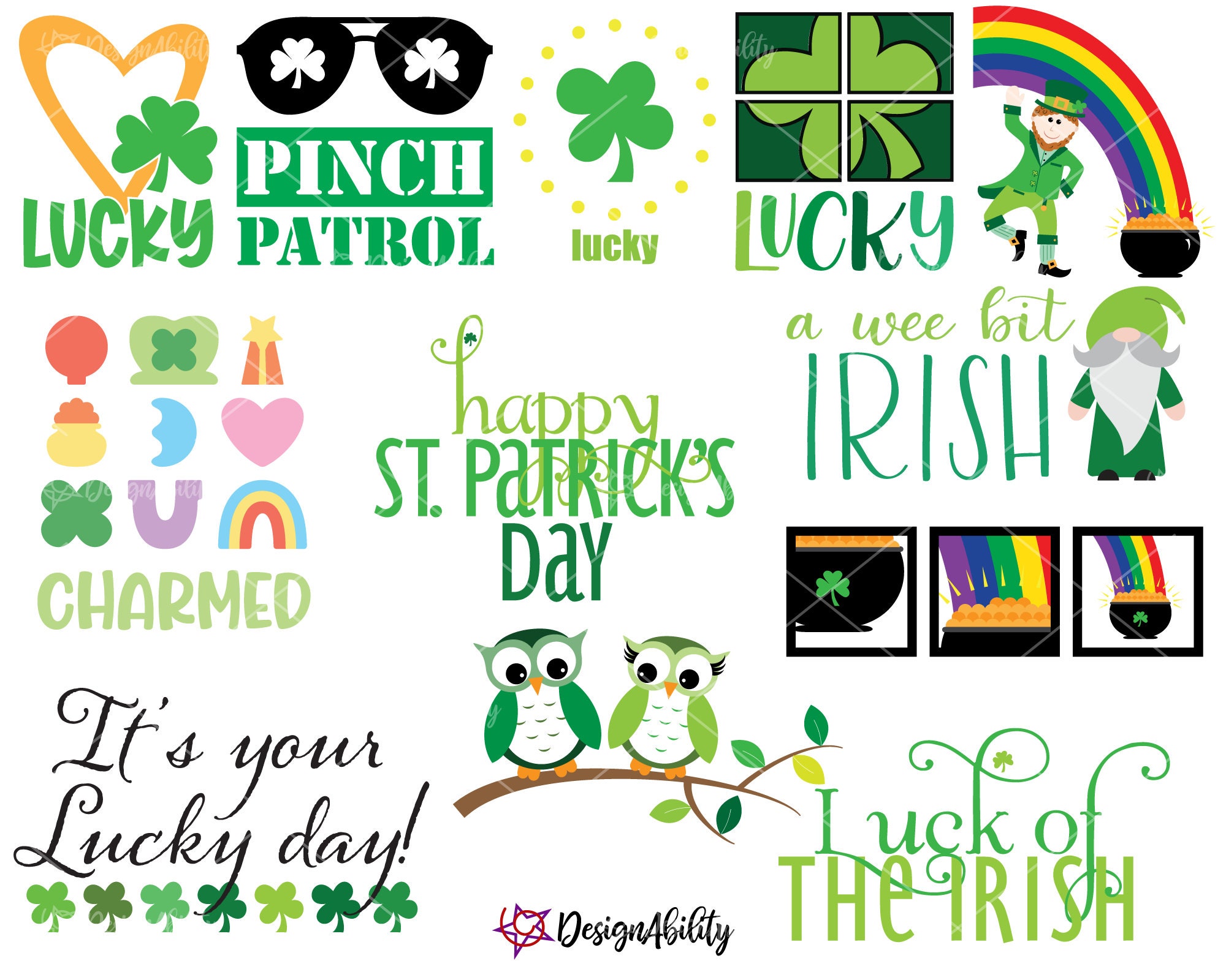 St Patrick Bundle Clipart Set SVG, EPS, Pngs, Jpegs & Adobe Illustrator ...