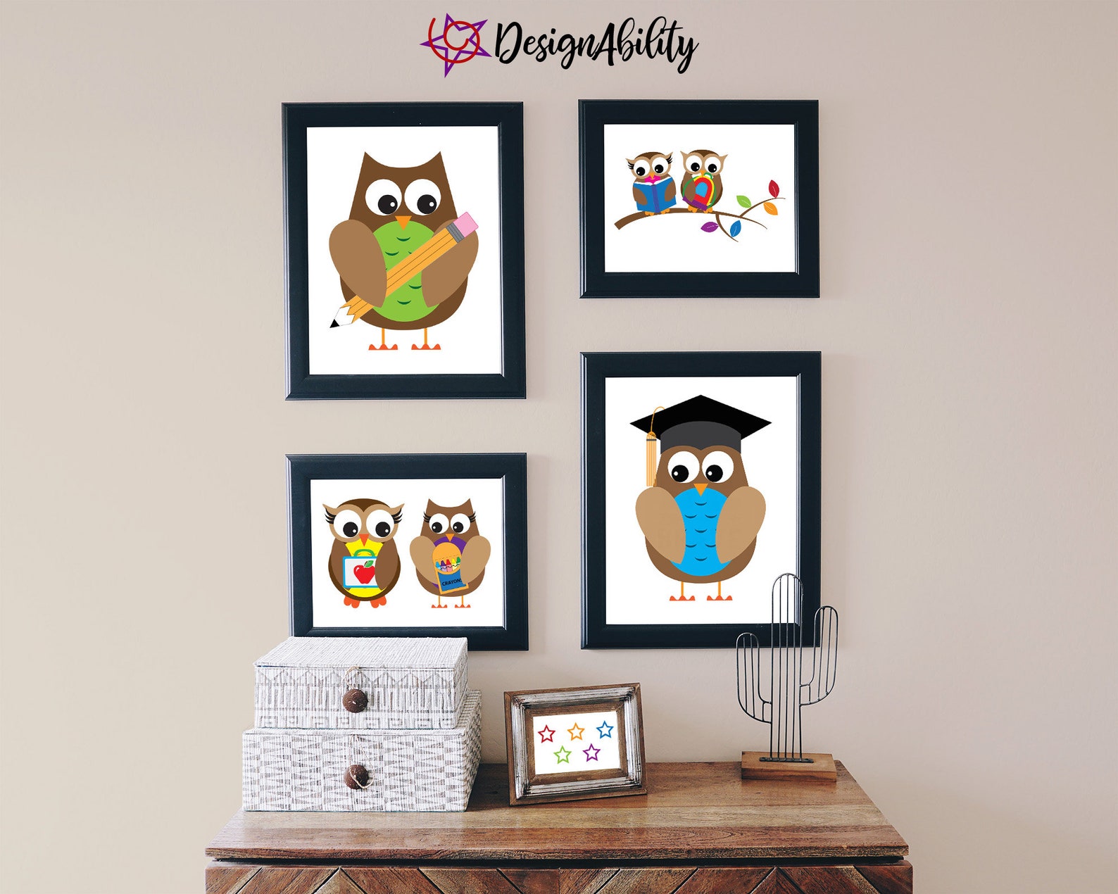 School Owls Clipart Set - SVG & 14 Pngs | Vector Clip Art | Digital ...