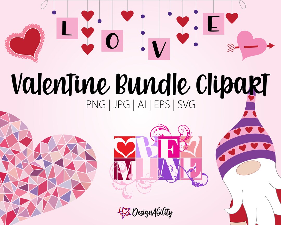 Valentine Bundle Clipart Set - SVG & 42 Pngs | Digital Download - Etsy