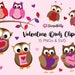 Valentine Owls Clipart Set - SVG & 15 Pngs | Digital Download - Etsy