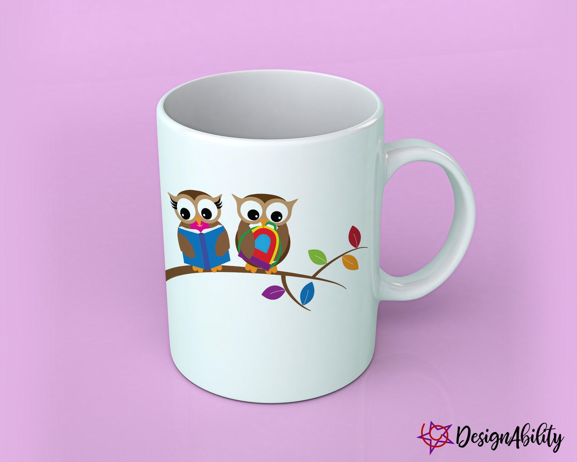 School Owls Clipart Set - SVG & 14 Pngs | Vector Clip Art | Digital ...