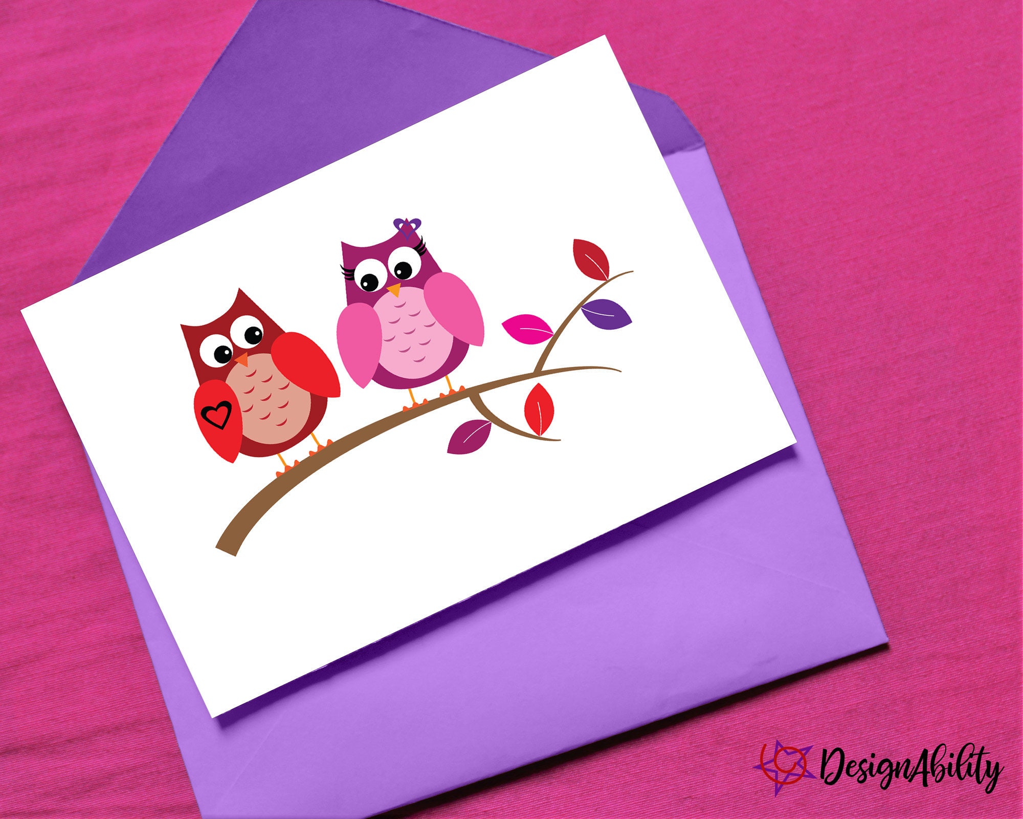Valentine Owls Clipart Set - SVG & 15 Pngs | Digital Download - Etsy